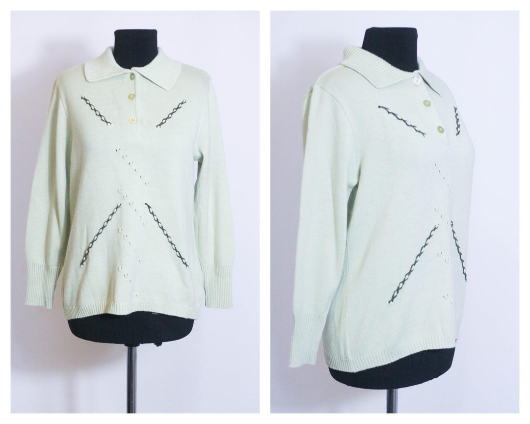 Elegant Merino Wool Beige Sweater Womens Sweater Vintage Sweater Office ...