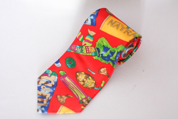Birthday tie Candy tie Vintage tie Red tie Party nec… - Gem