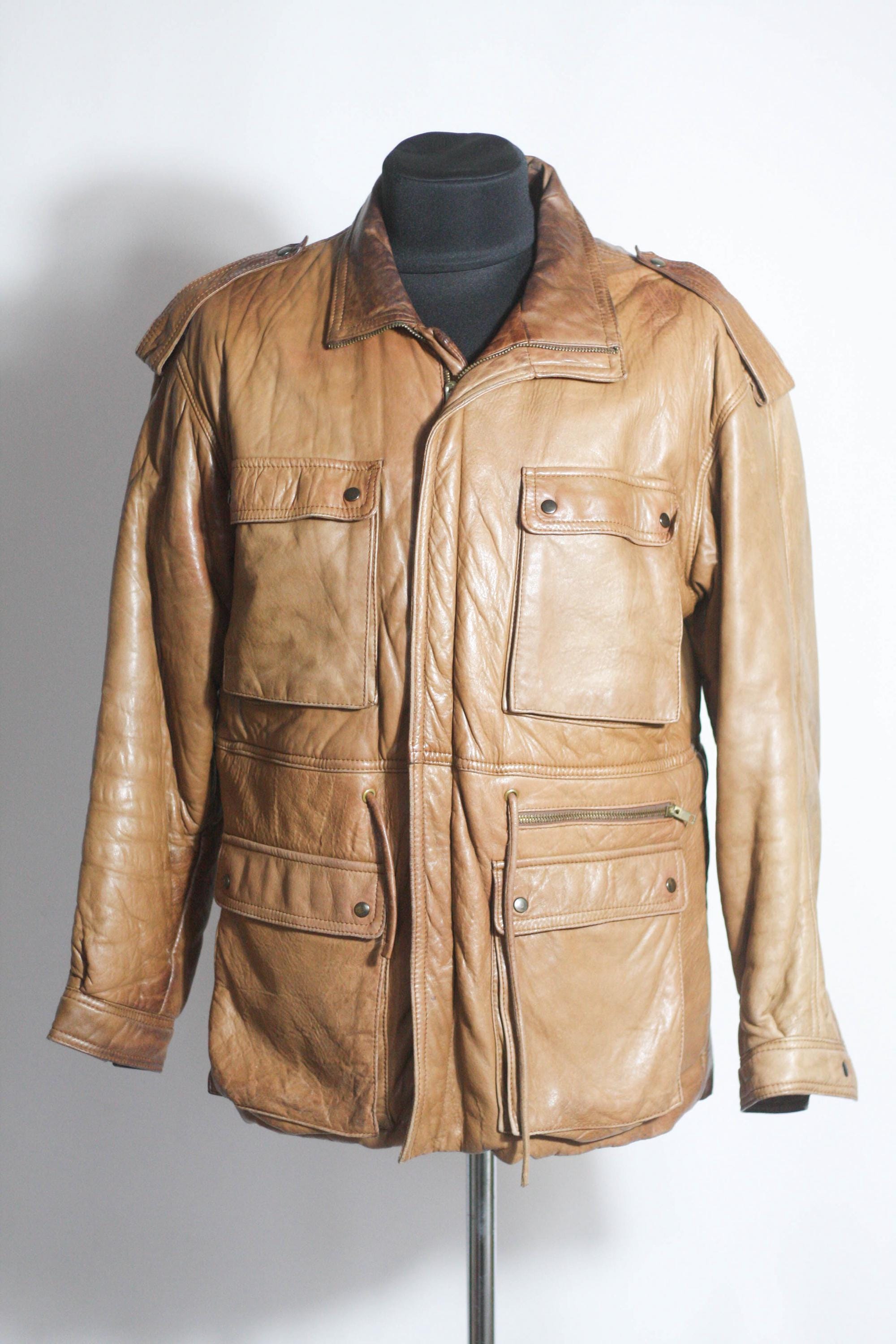 Vintage Smooth Leather Jacket Mens Jacket Leather Jacket Genuine ...