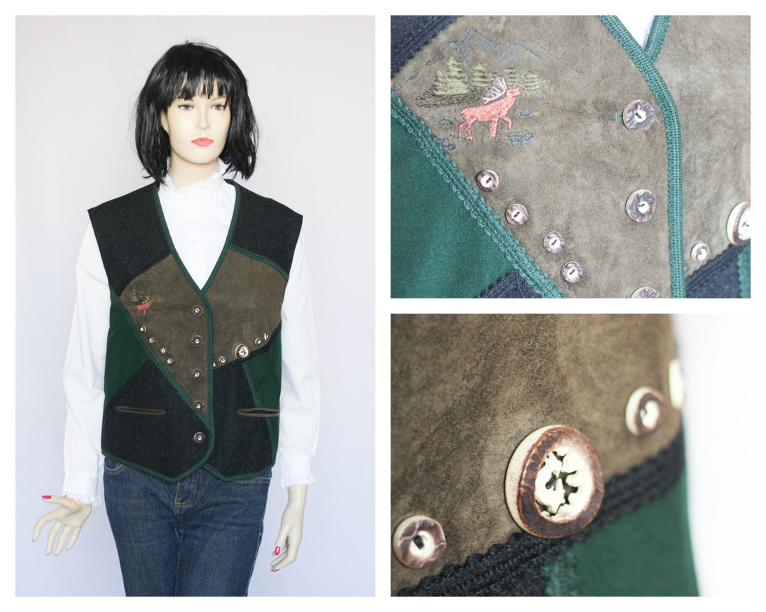 Vintage National Vest Wool Vest German Vest Alpine Vest Oktoberfest ...