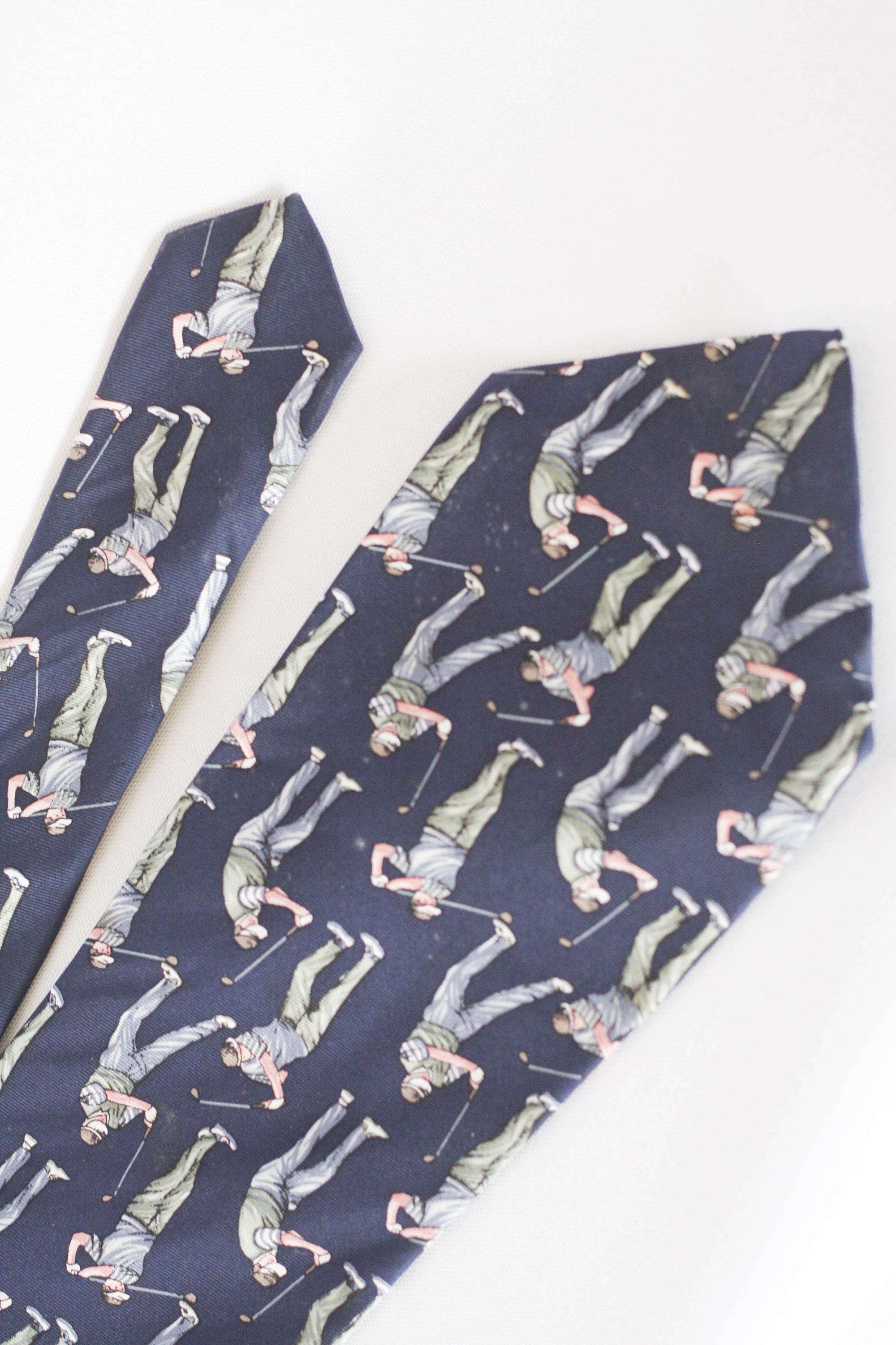 Golf Tie Mens Tie Vintage Tie Sport Tie Dark Blue Tie Golf - Etsy