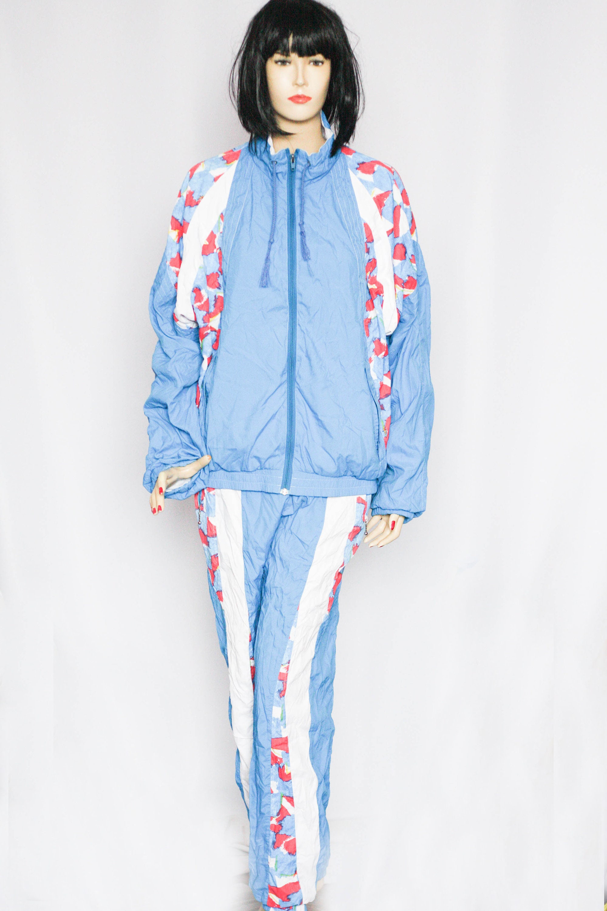 Blue Track Suit Womens Sport Suit Ladies Windbreaker Track - Etsy