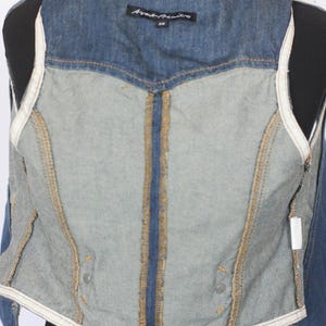 Vintage Denim Vest Womens Vest Blue Vest 90s Denim Jeans Vest Cotton Vest Vintage Waistcoat Size ...