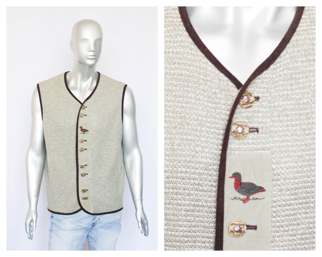 Oktoberfest Vest Knitted Vest Vintage National Vest Duck Print German ...