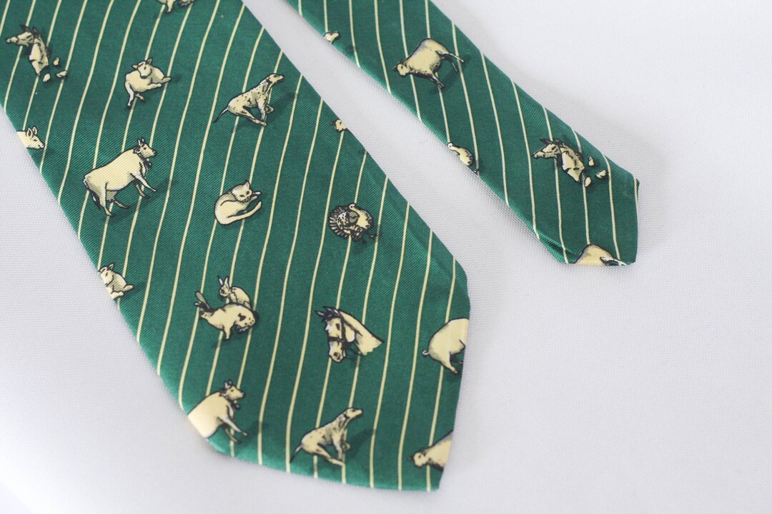 Farm Animals Tie Farm Tie Blue Tie Silk Tie Animal Lover Tie ...