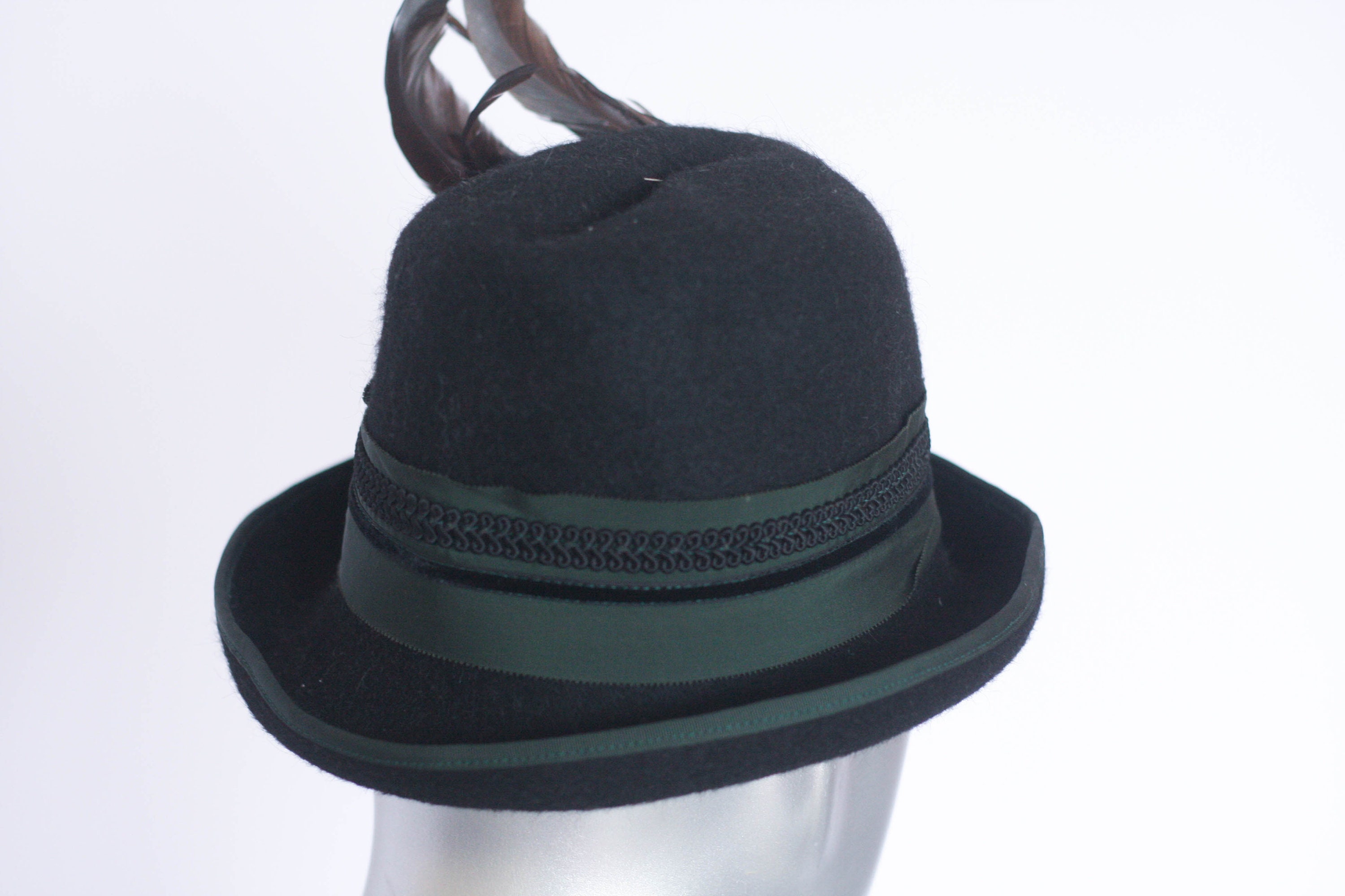 Oktoberfest German Hat Bavarian Hat Men's Fedora Size Medium 57 Black ...