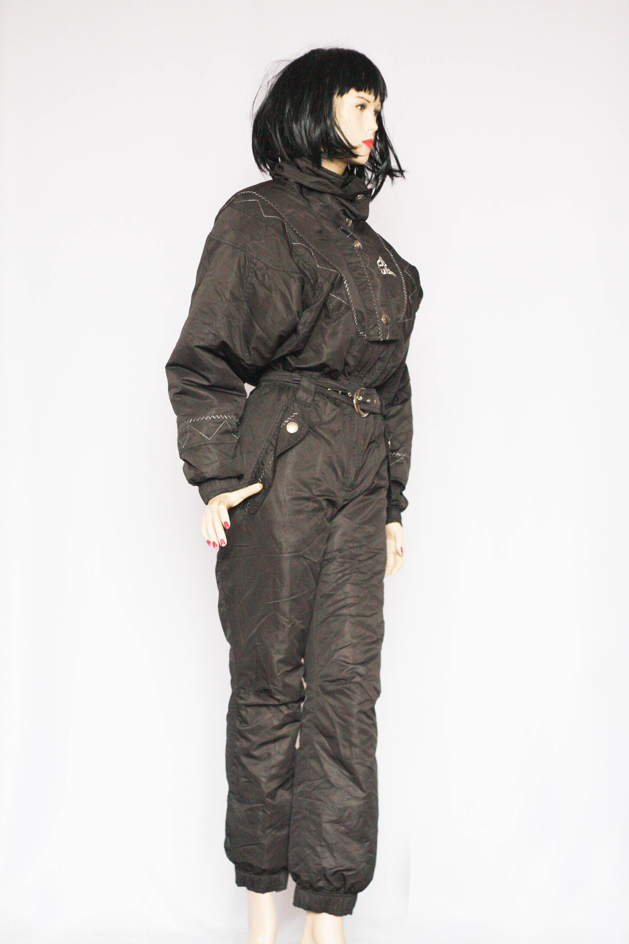 Vintage Black Suit Ski Siut Womens Suit Snow Suit Winter Jumpsuit ...