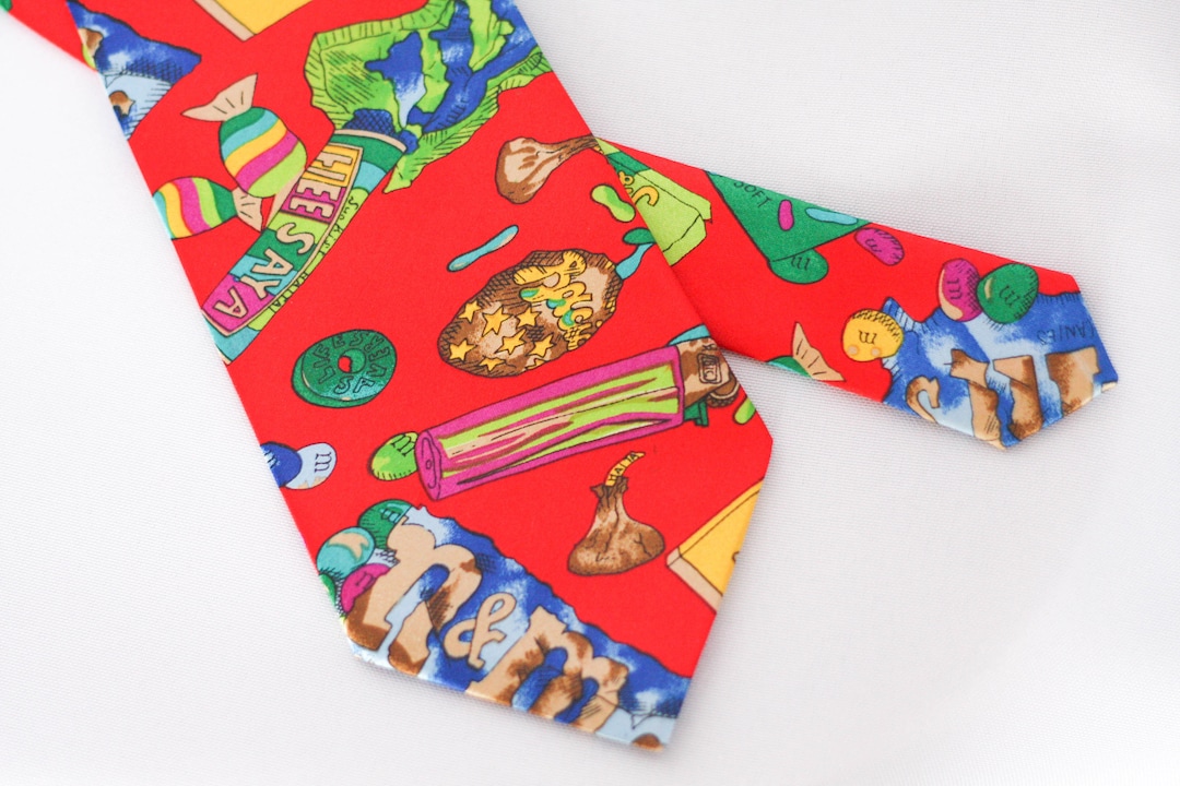 Birthday Tie Candy Tie Vintage Tie Red Tie Party Necktie Holiday Tie ...