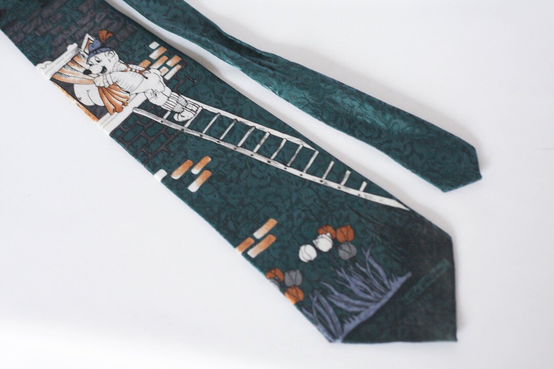 Funny Tie Green Tie Toy Necktie Novelty Tie Funky Tie Bear Print Men's ...