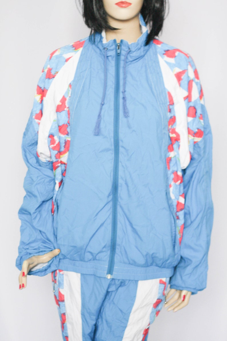 Blue Track Suit Womens Sport Suit Ladies Windbreaker Track - Etsy