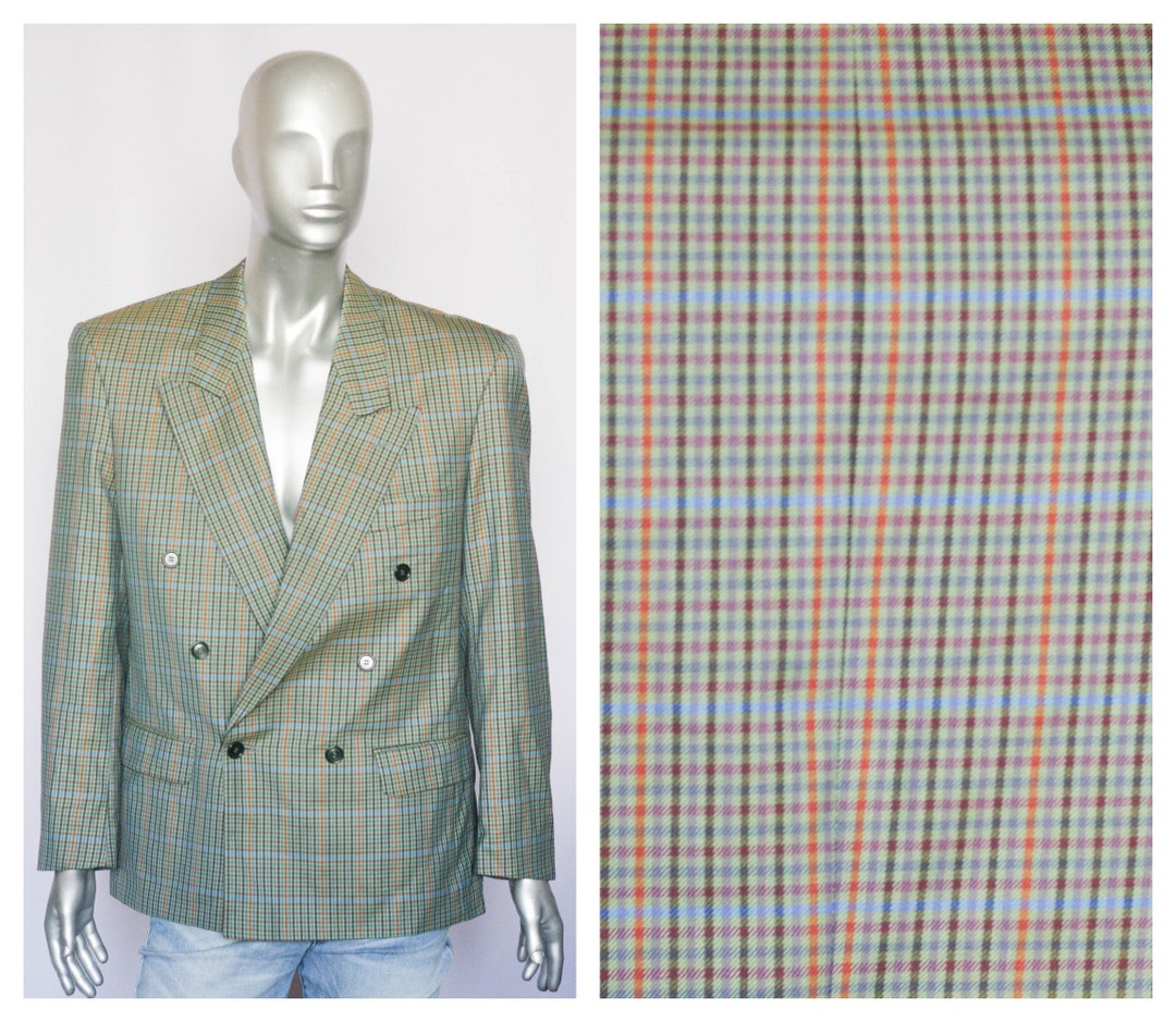 Checkered Blazer Double Breasted Blazer Mens Blazer Suit Jacket Warm ...