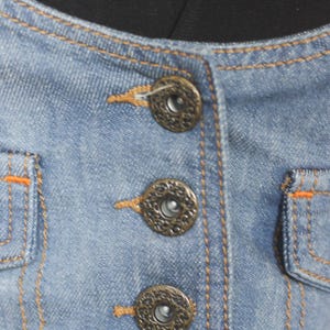 Vintage Denim Vest Womens Vest Blue Vest 90s Denim Jeans Vest Cotton Vest Vintage Waistcoat Size ...