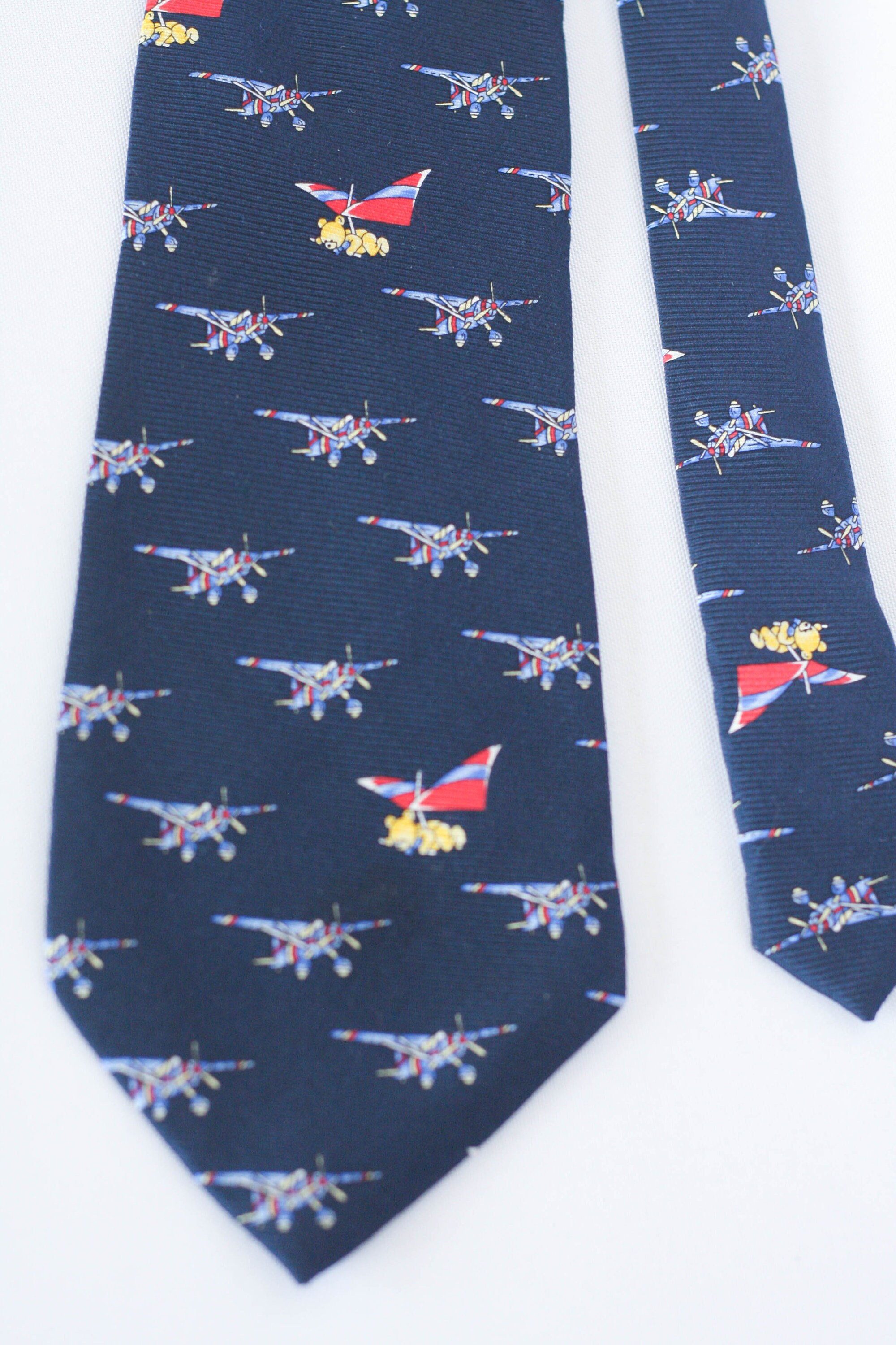 Airplane Tie Vintage Tie Made in Italy Planes Tie Air Tie Teddy Bear ...