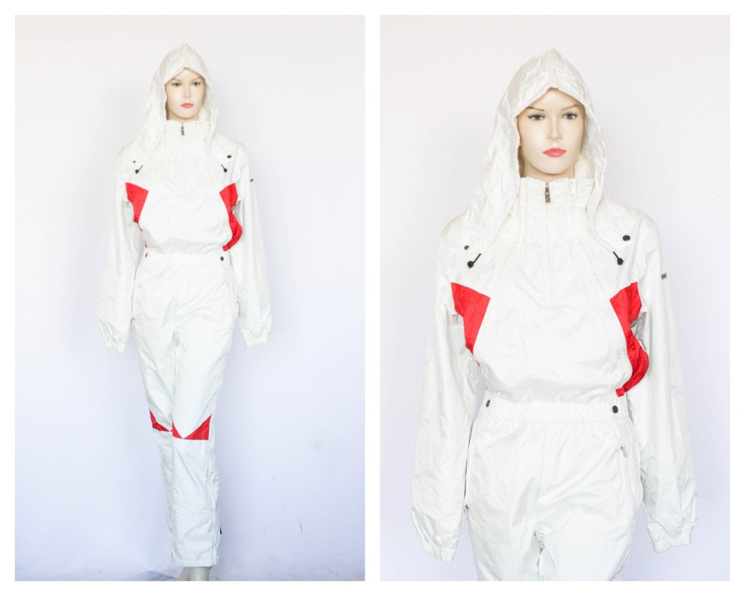 Thermal White Ski Suit Vintage Ski Suit Womens Ski Suit Skiing Suit ...