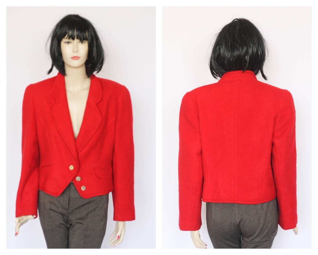 Alpine Jacket Red Blazer Wool Blazer Oktoberfest Jacket Trachten Jacket ...