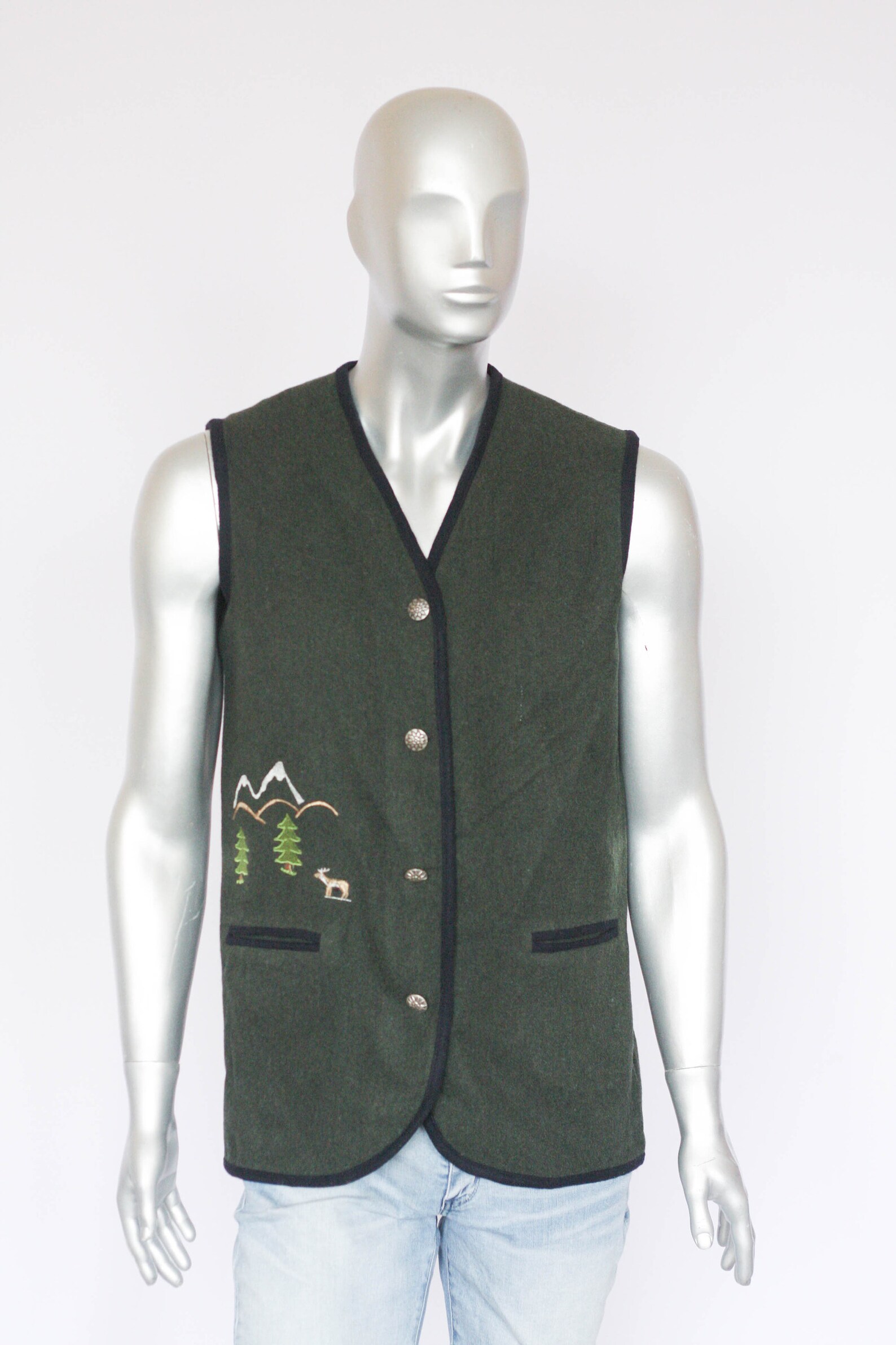 Vintage National Vest Wool Vest German Vest Alpine Vest Oktoberfest ...