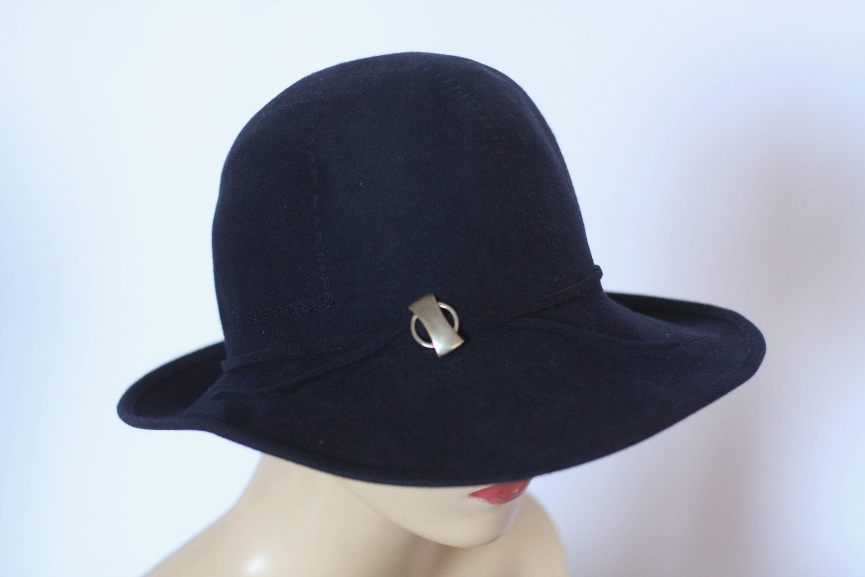 Dark Blue Hat Womens Hat Felt Hat Retro Hat Festival Hat - Etsy