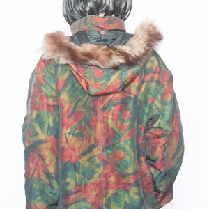Vintage Abstract Winter Coat Warm Jacket Shell Coat Womens Ski Jacket ...