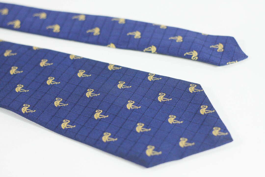 Flamingo Pink Tie Bird Tie Animal Lover Tie Collectible Tie Novelty Tie ...