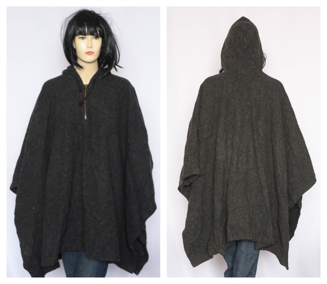 Black Cape Wool Cape Cape Coat Overcoat Warm Coat Winter Coat Women ...