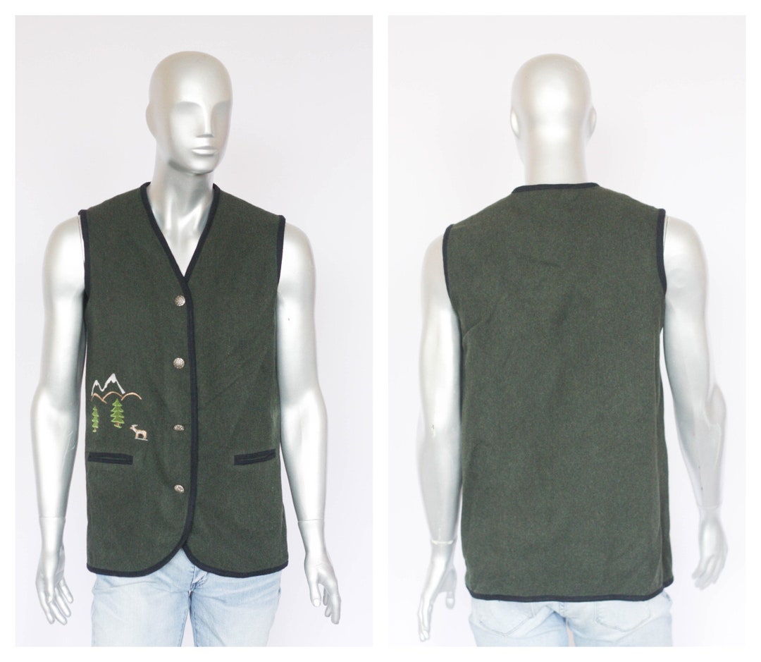 Vintage National Vest Wool Vest German Vest Alpine Vest Oktoberfest ...