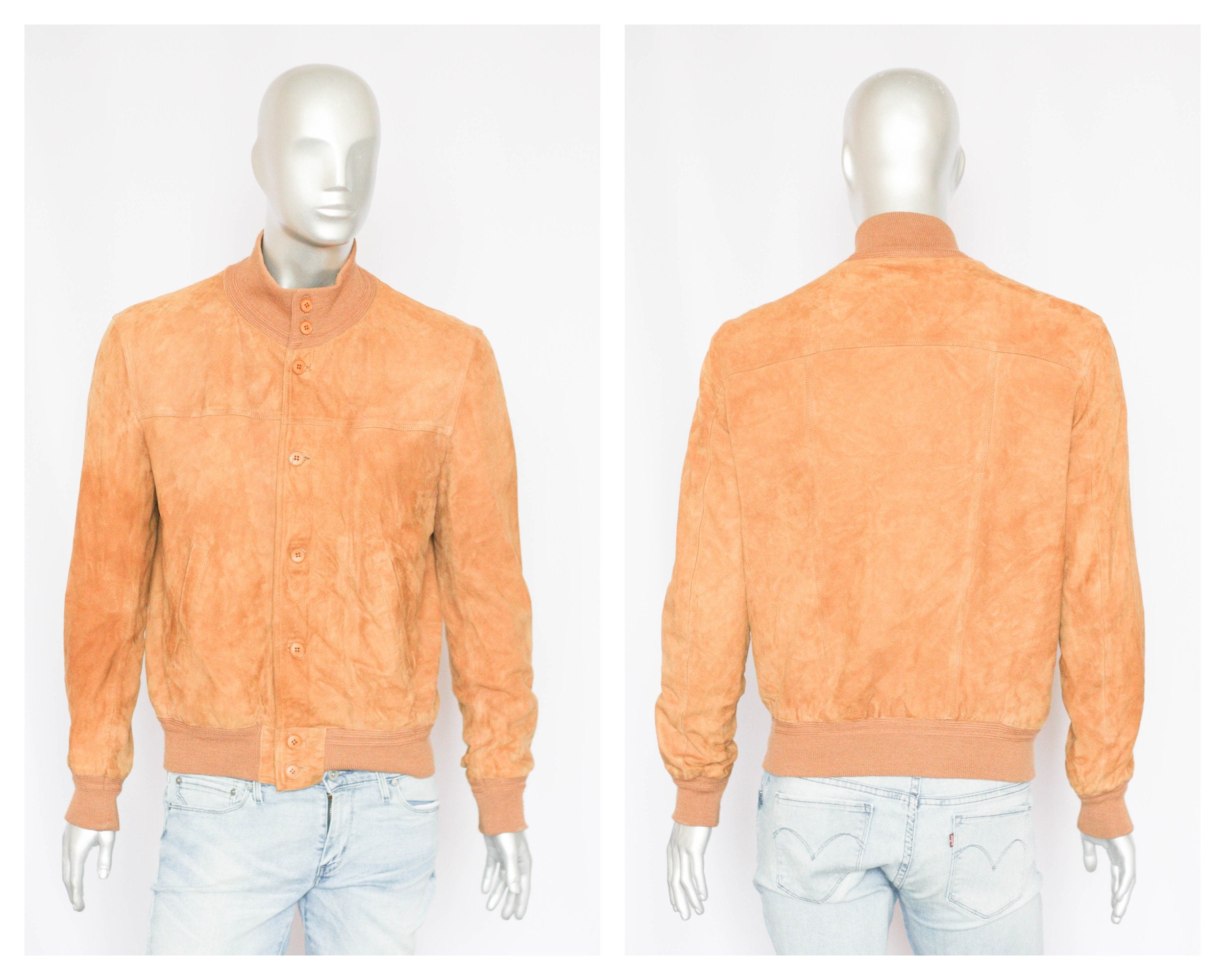 Vintage Italian Bomber Leather Jacket Mens Jacket Leather Jacket Size ...