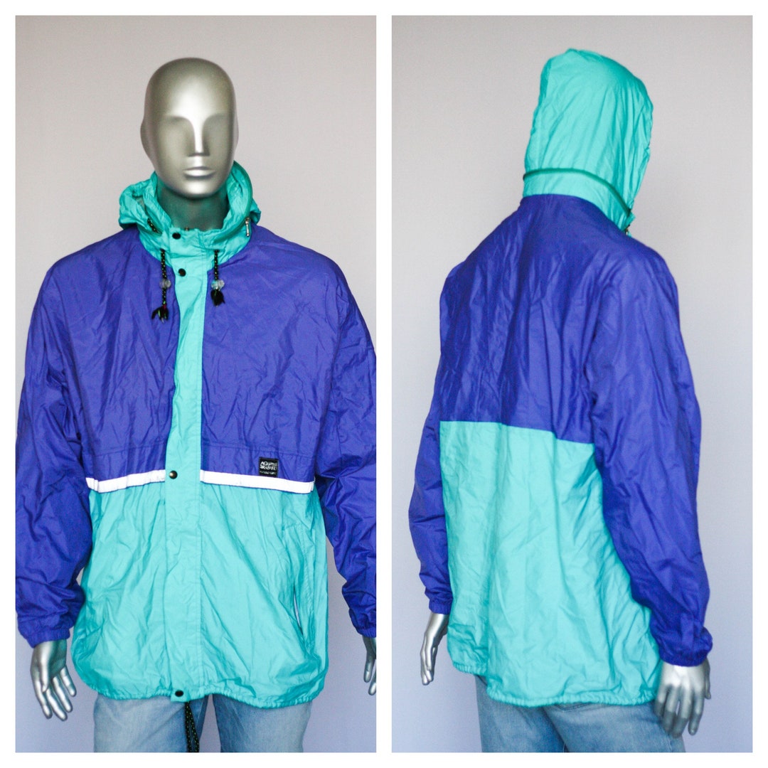 Blue Jacket Vintage Windbreaker Green Windbreaker Shell Jacket Men's ...