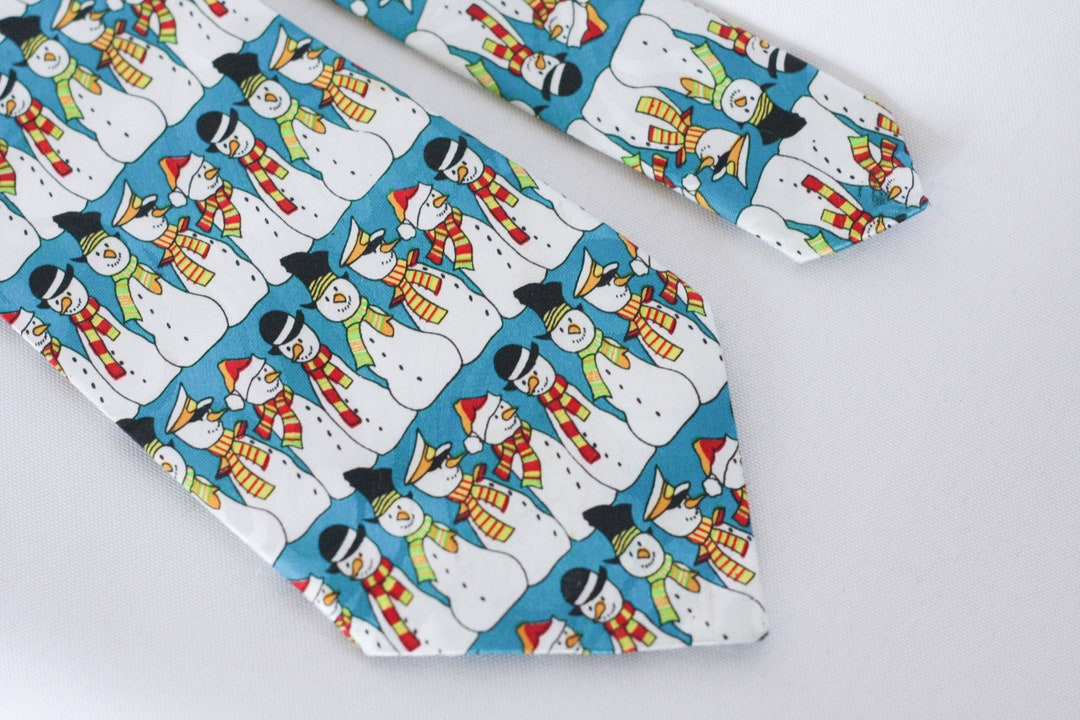 Snowman Tie Christmas Tie Men's Tie Winter Tie Santa Tie Holidays Tie ...
