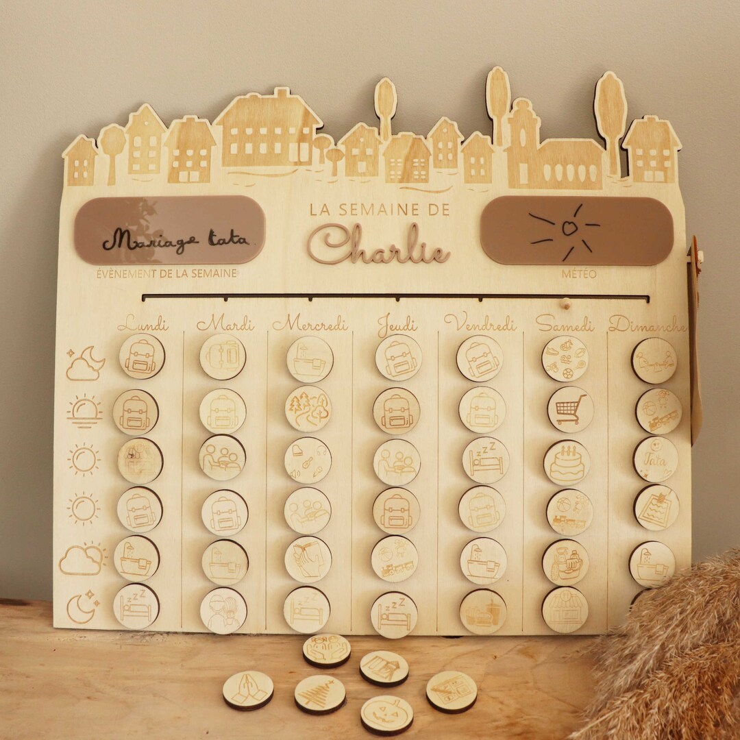 Weekly Routine Chart With Labels for Children Personalized - Etsy