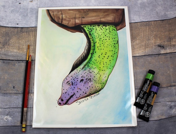 Eel Watercolor Print 8.5x11 | Etsy