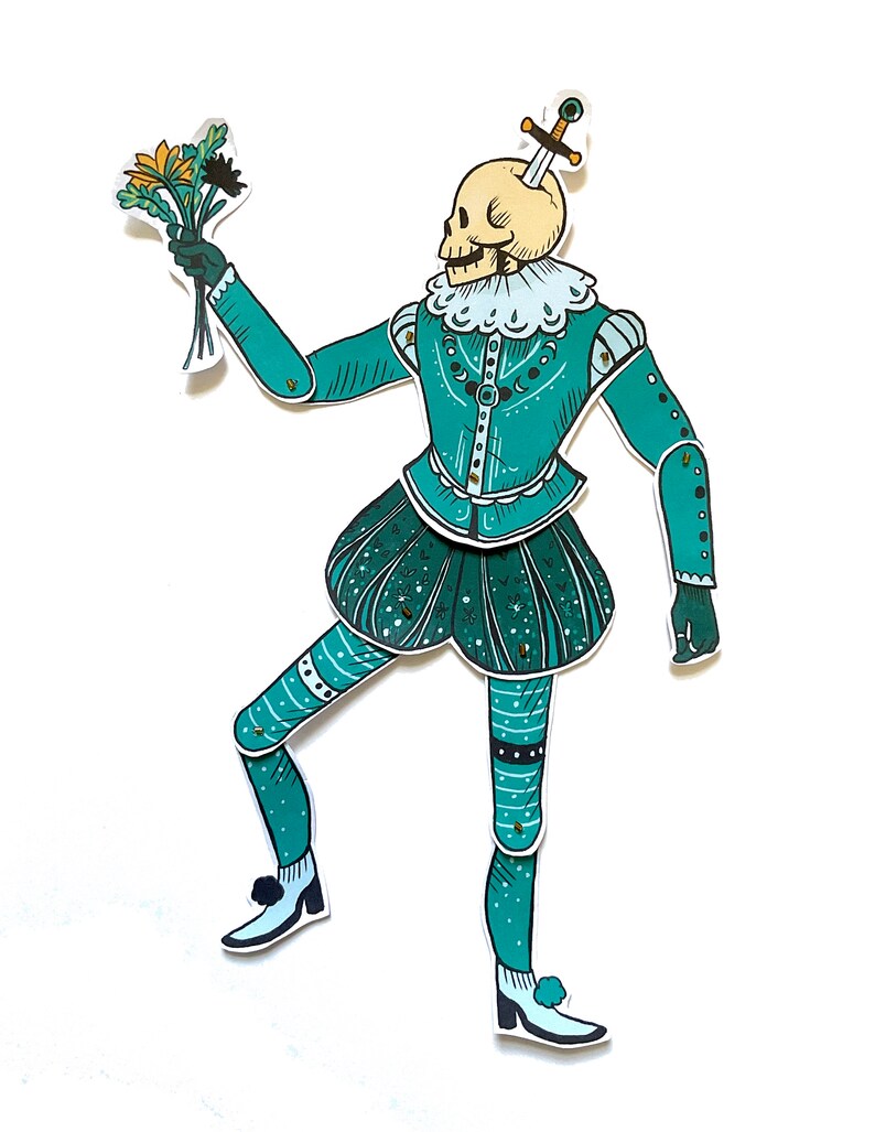 Romantic Skeleton Paper Doll PDF Download Halloween DIY - Etsy