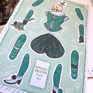 Romantic Skeleton Paper Doll PDF Download Halloween DIY - Etsy