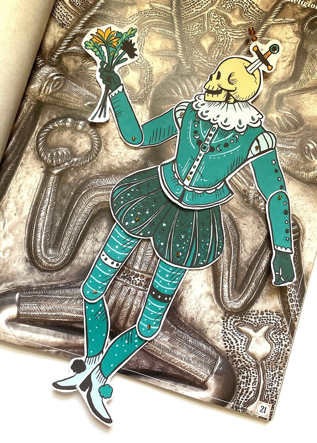 Romantic Skeleton Paper Doll PDF Download Halloween DIY - Etsy