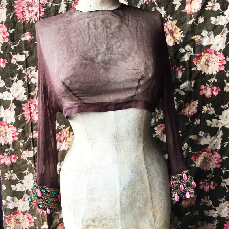 1930's Folies Bergeres Stage Costume Beaded Blouse Pinup Burlesque ...