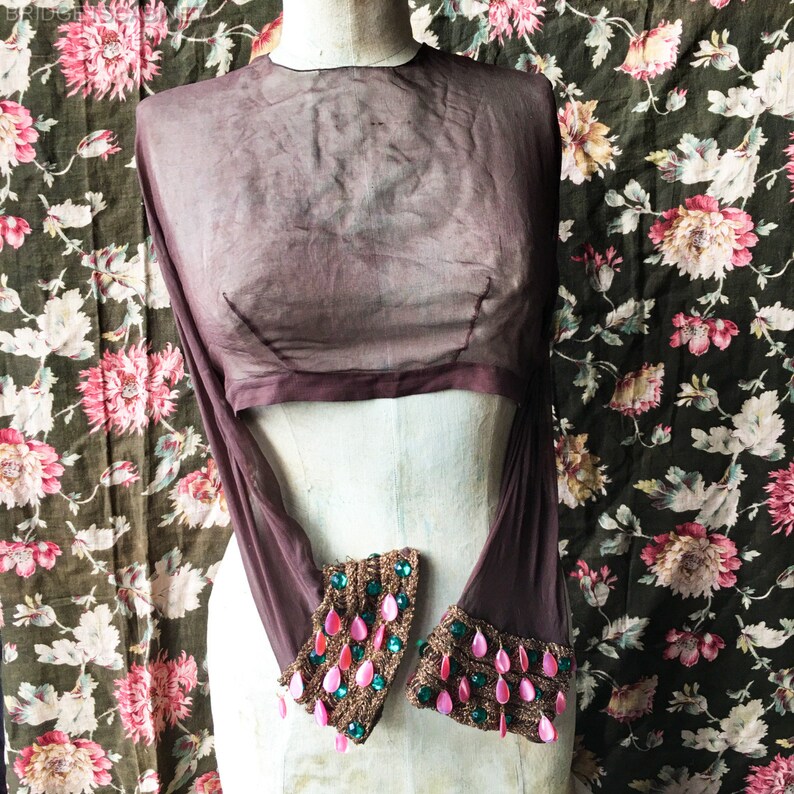 1930's Folies Bergeres Stage Costume Beaded Blouse Pinup Burlesque ...