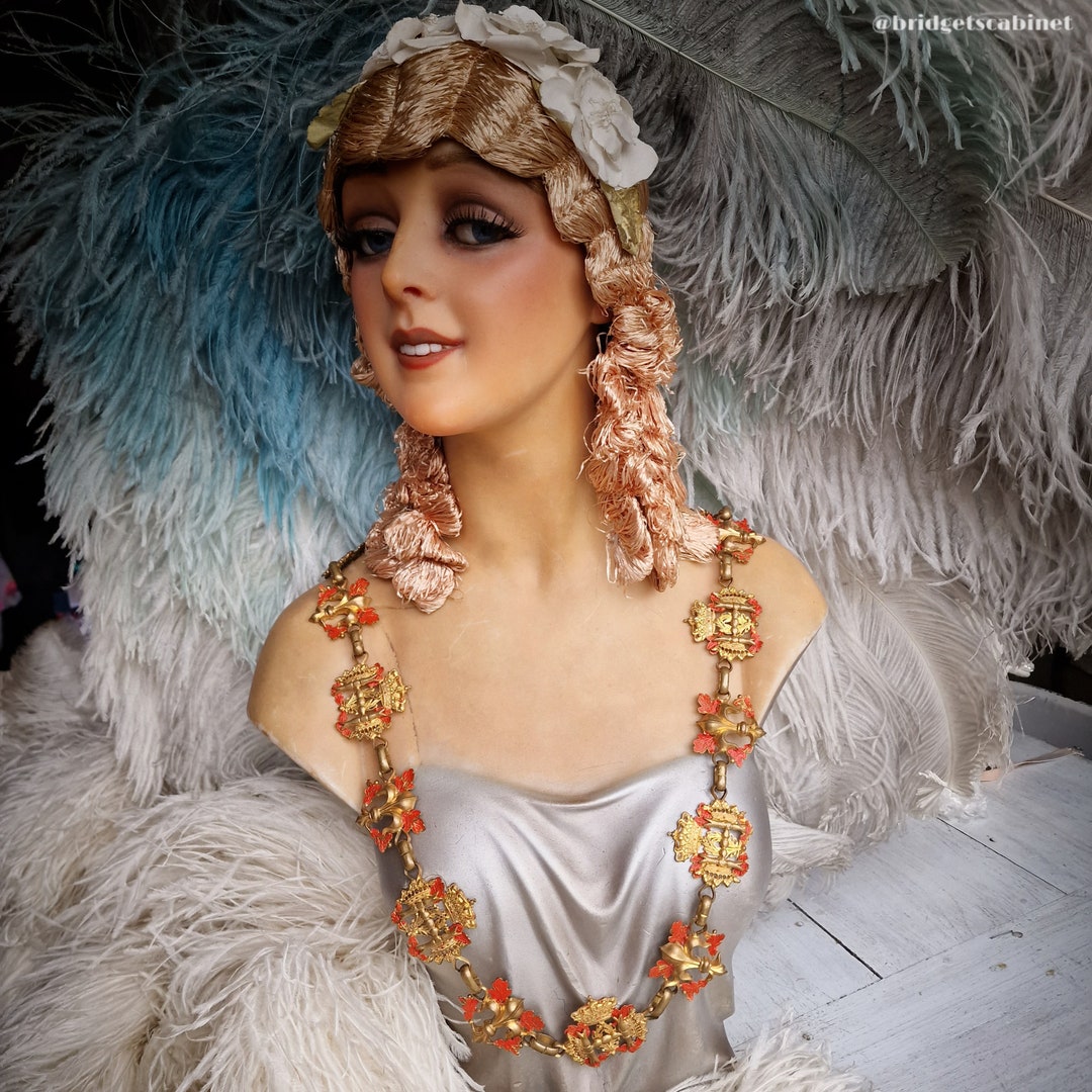 Antique French Theater Necklace Belt Mucha Burlesque Jewelry Costume ...