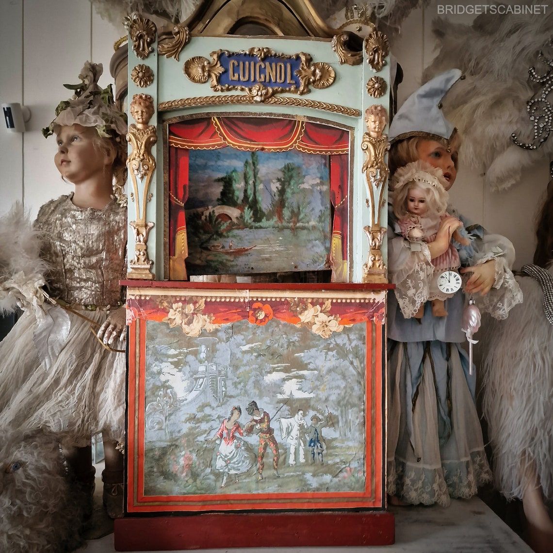 Late 19th-century Guignol Puppet Theater With 2 Original Puppets - Etsy