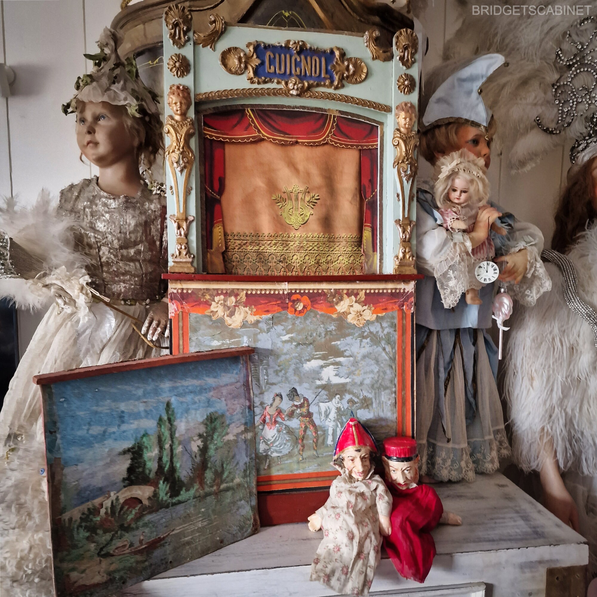 Late 19th-century Guignol Puppet Theater With 2 Original Puppets - Etsy
