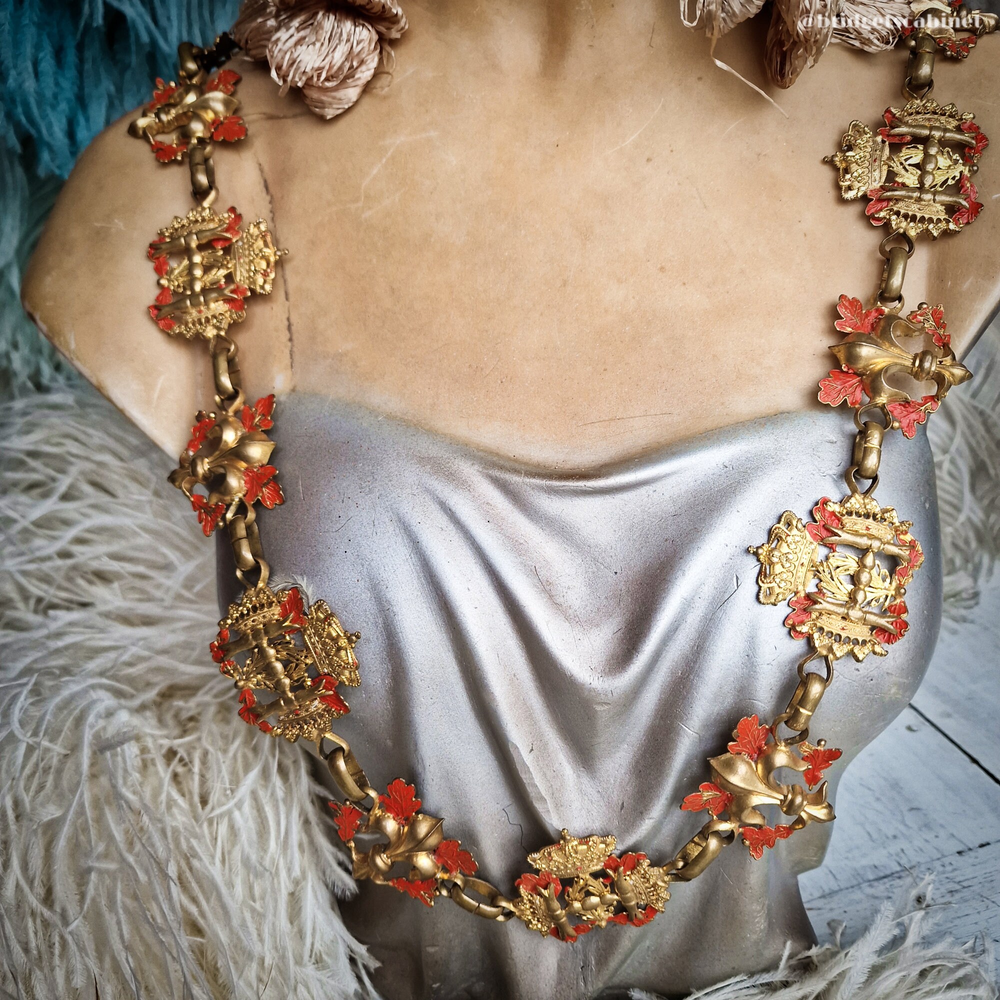 Antique French Theater Necklace Belt Mucha Burlesque Jewelry Costume ...