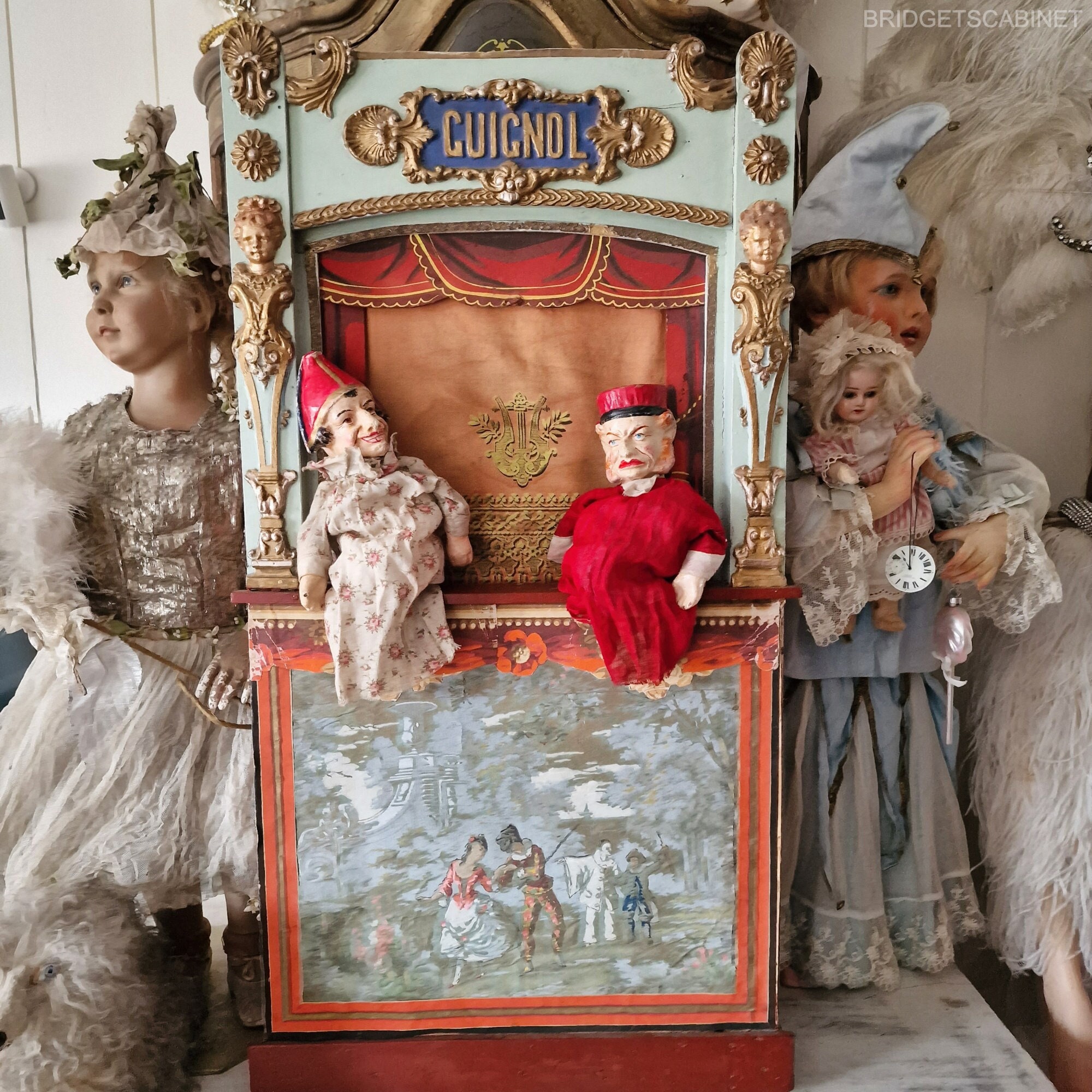 Late 19th-century Guignol Puppet Theater With 2 Original Puppets - Etsy