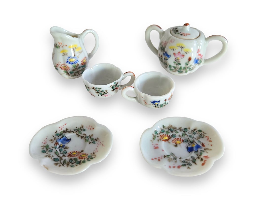 19th Century Chinese Miniature Tea Set Porcelain Dolls - Etsy