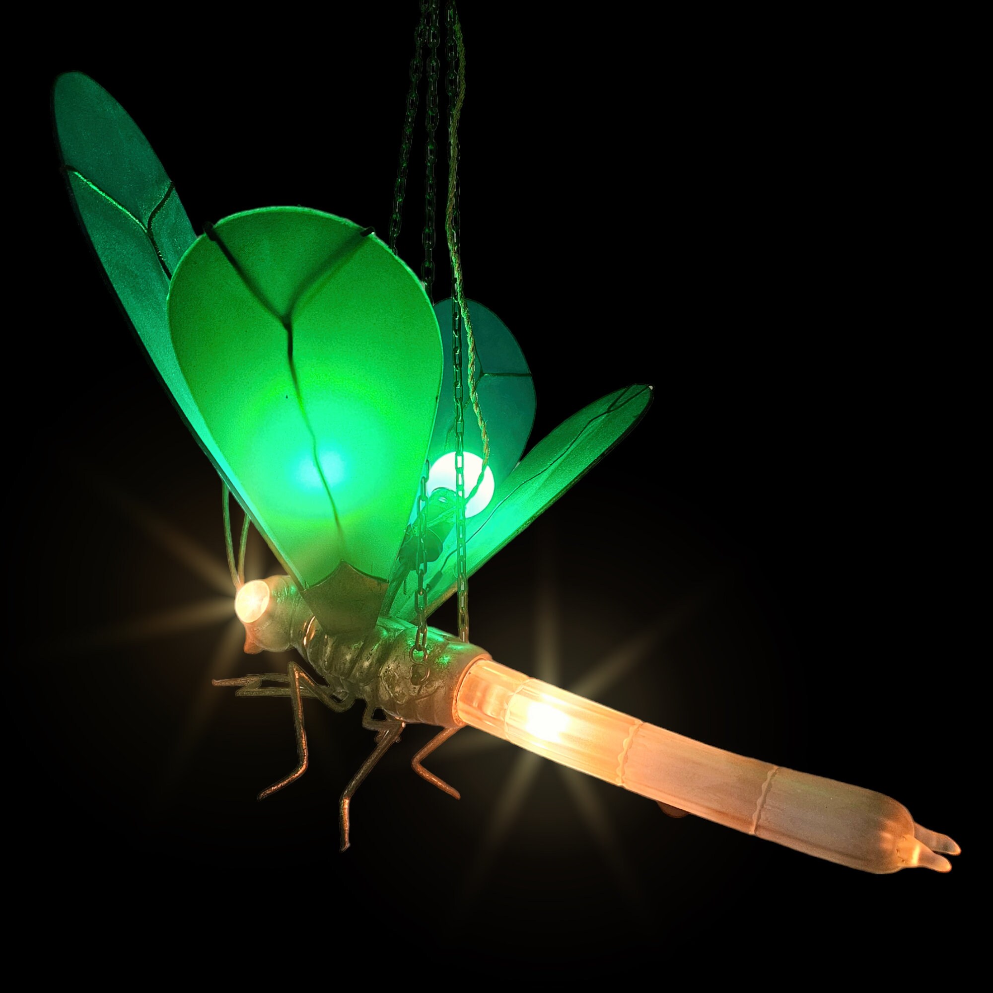 Very Rare 1920s Glass Brass Dragonfly Chandelier Lamp - Etsy