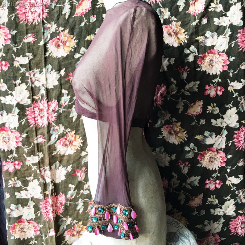 1930's Folies Bergeres Stage Costume Beaded Blouse Pinup Burlesque ...