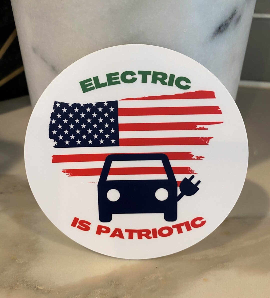 Electric is Patriotic - Electric Vehicle Car Bumper Sticker Decal - Etsy