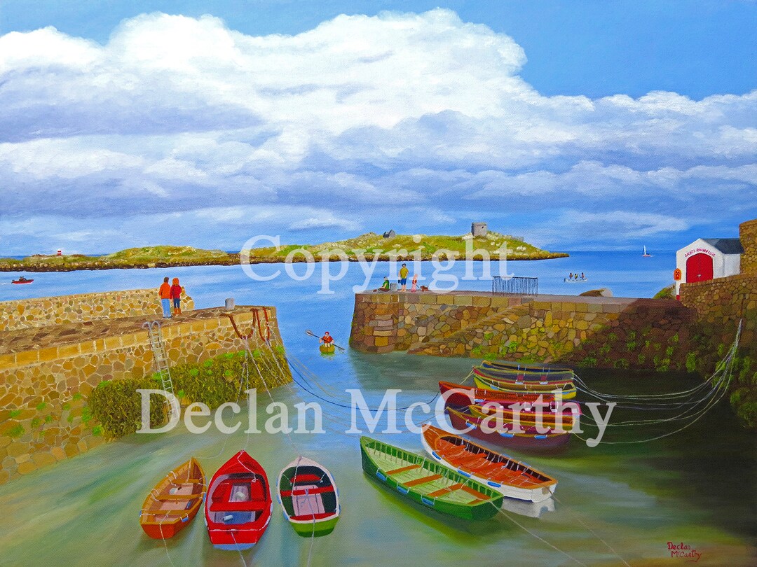 Coliemore Harbour & Dalkey Island 24x18 - Etsy