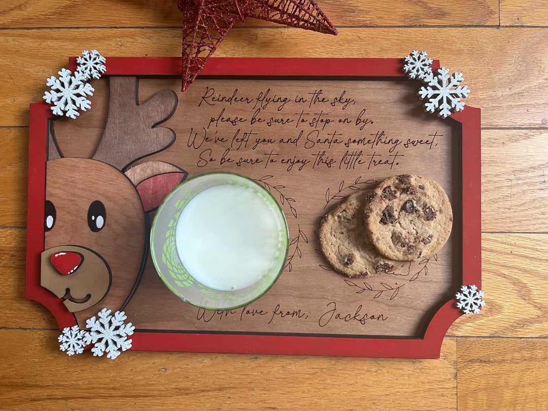 Personalized Kids Name Santa Cookie Plate, Christmas Eve Tray, Cookies ...