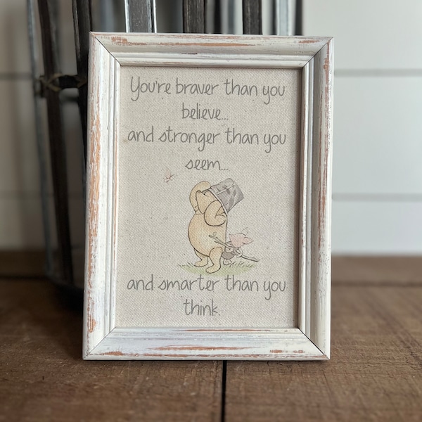 Winnie the Pooh Stronger Quote Sign - Etsy