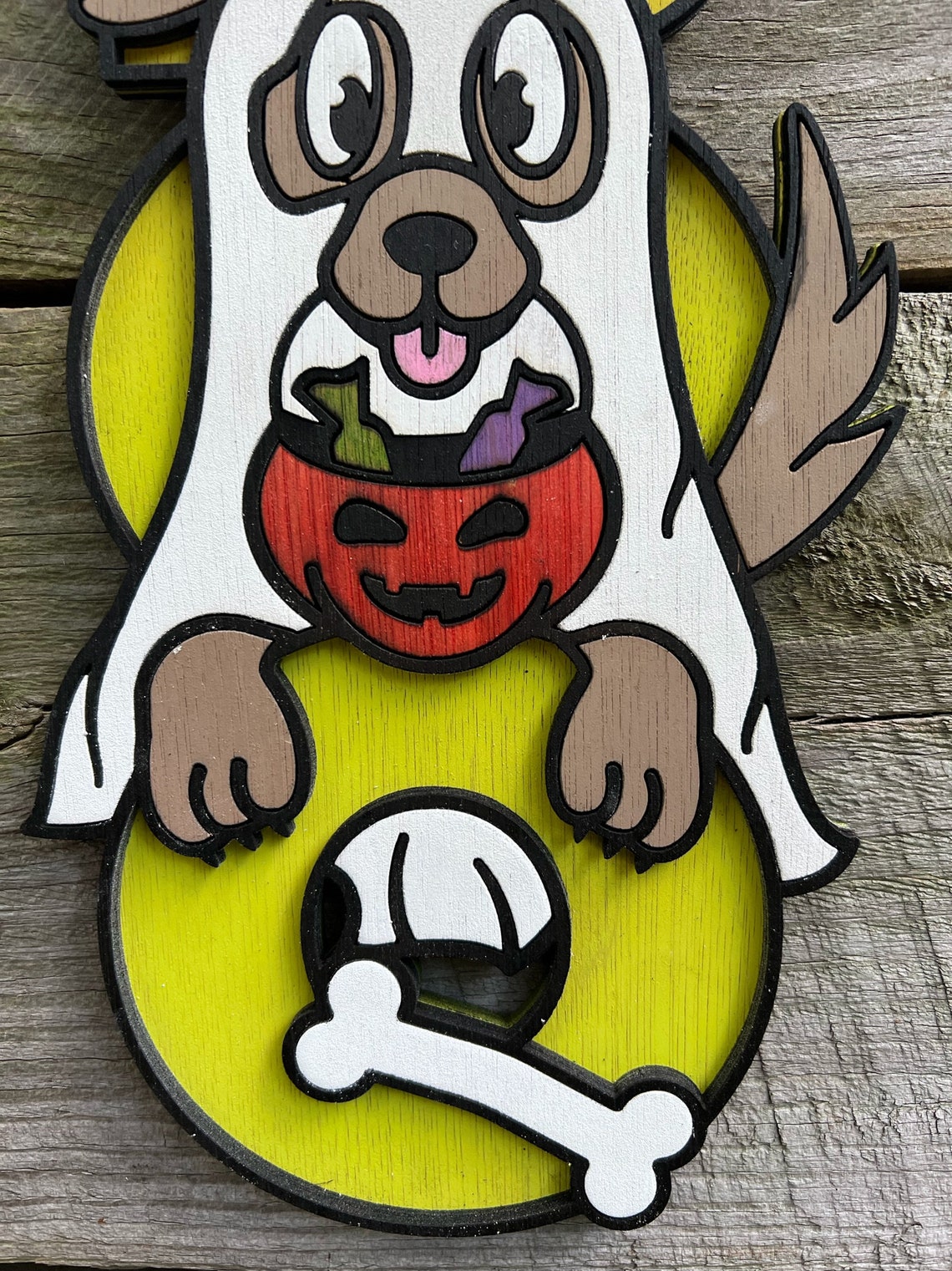 Halloween Puppy Boo Sign, Laser Cut Baltic Birch, Hand Painted Fun ...