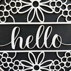Front Door Sign, Hello Wood Round , Farmhouse Style, Laser Engraved ...