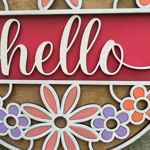 Front Door Sign, Hello Wood Round , Farmhouse Style, Laser Engraved ...